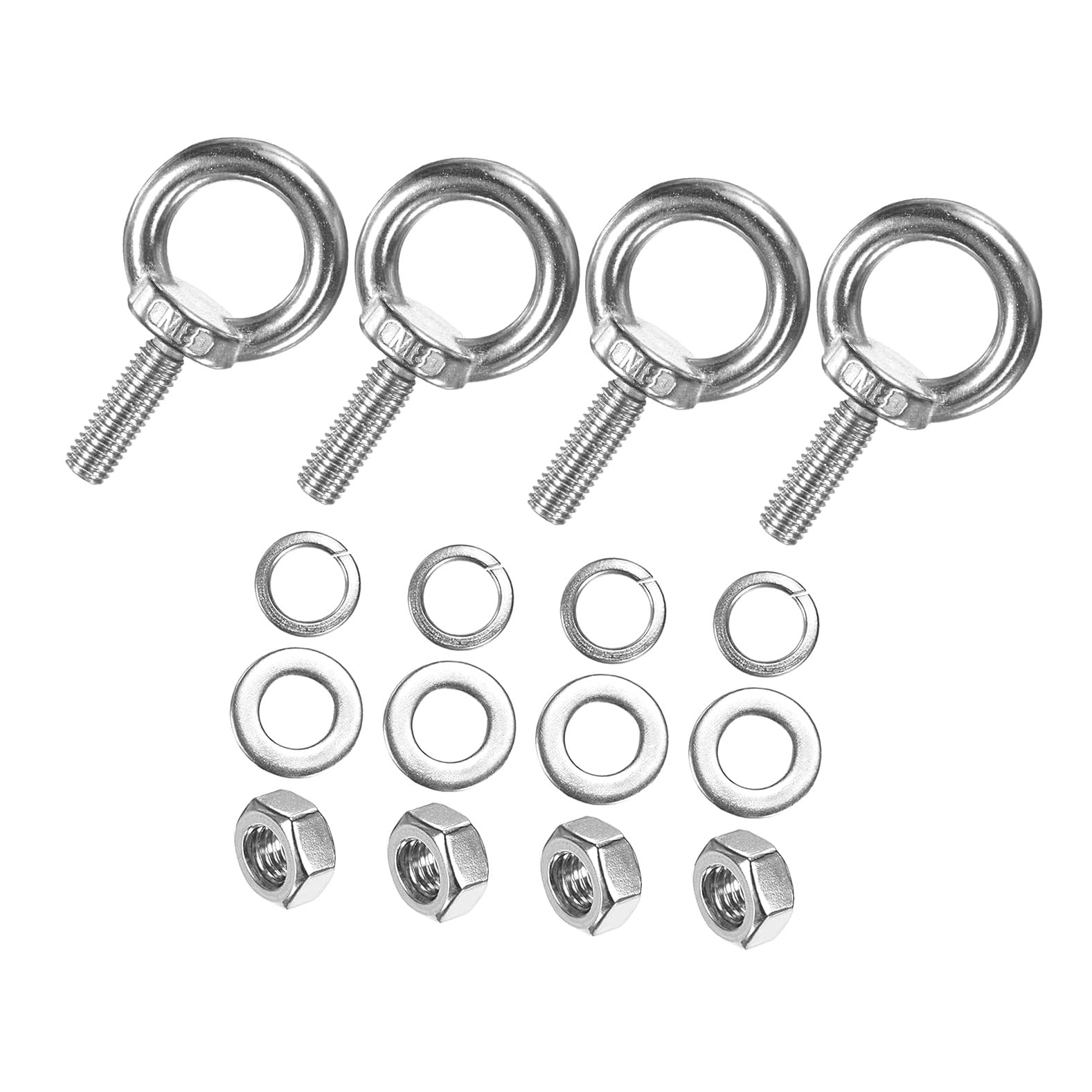 Highcool 4-Sets Eyebolt M8x25mm Shoulder with Nuts and Washers, Male ...