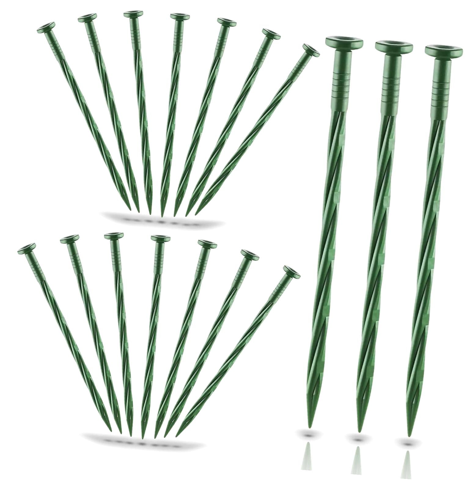 Highcool 40-Count 8-Inch Plastic Garden Border Securing Pegs, Spiral ...