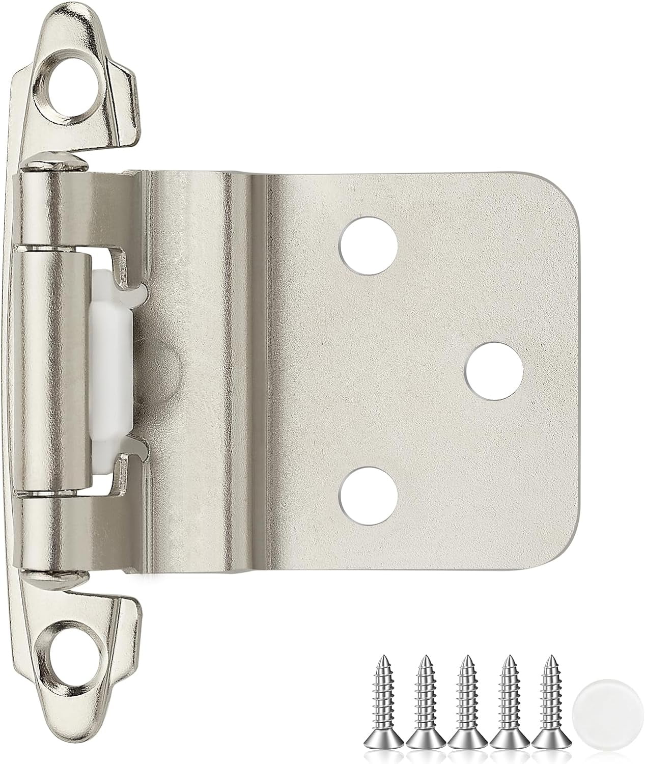 Highcool 40-Piece 20-Pair Brushed Nickel Cabinet Hinges 3/8 Inch Inset ...