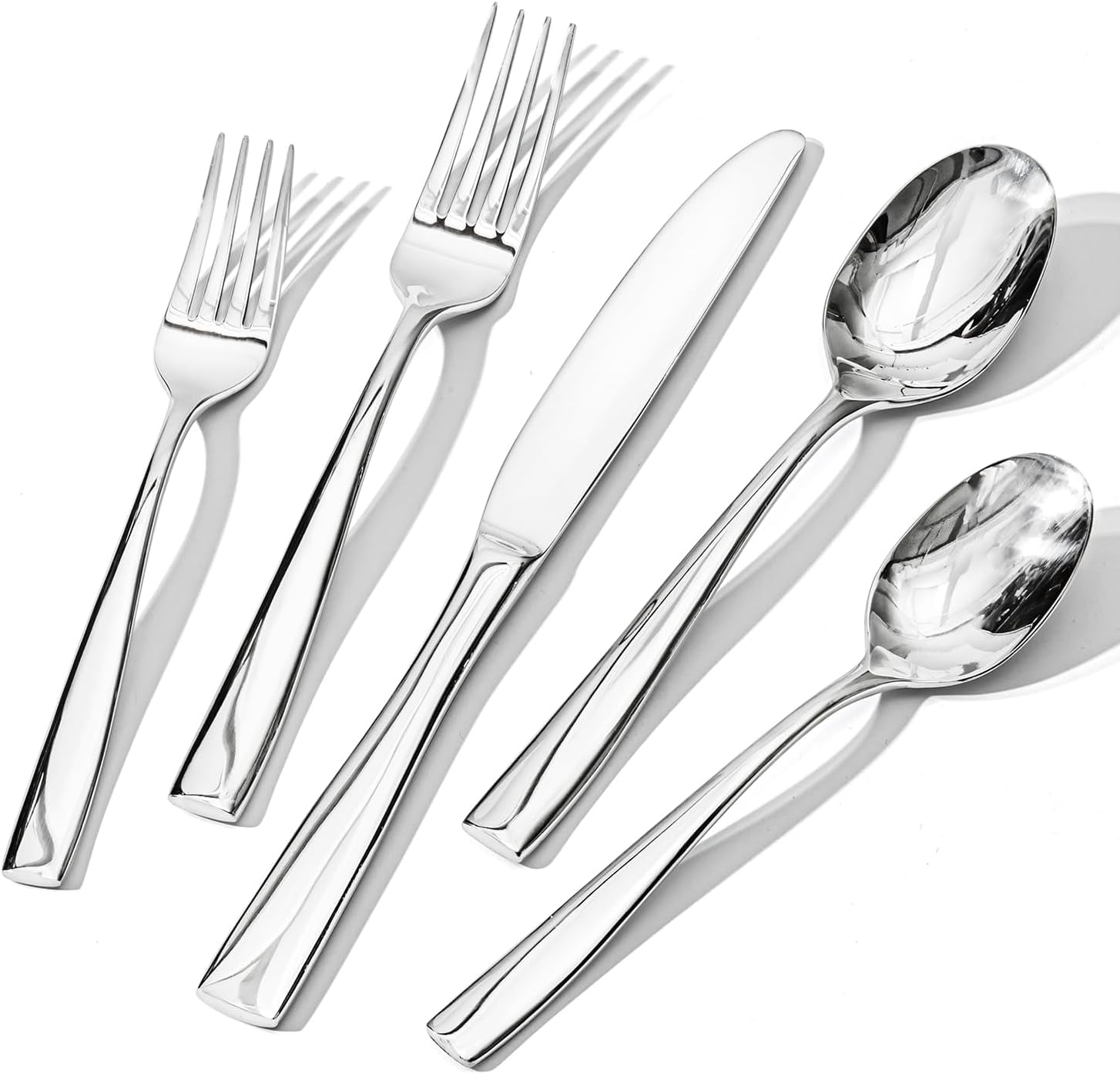 Highcool 40-Piece Silverware Set for 8, Steel Flatware Cutlery Set For ...