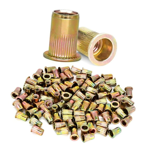 Highcool 400 Pieces 1/4"-20 UNC Nuts, Zinc Plated Carbon Steel Threaded ...
