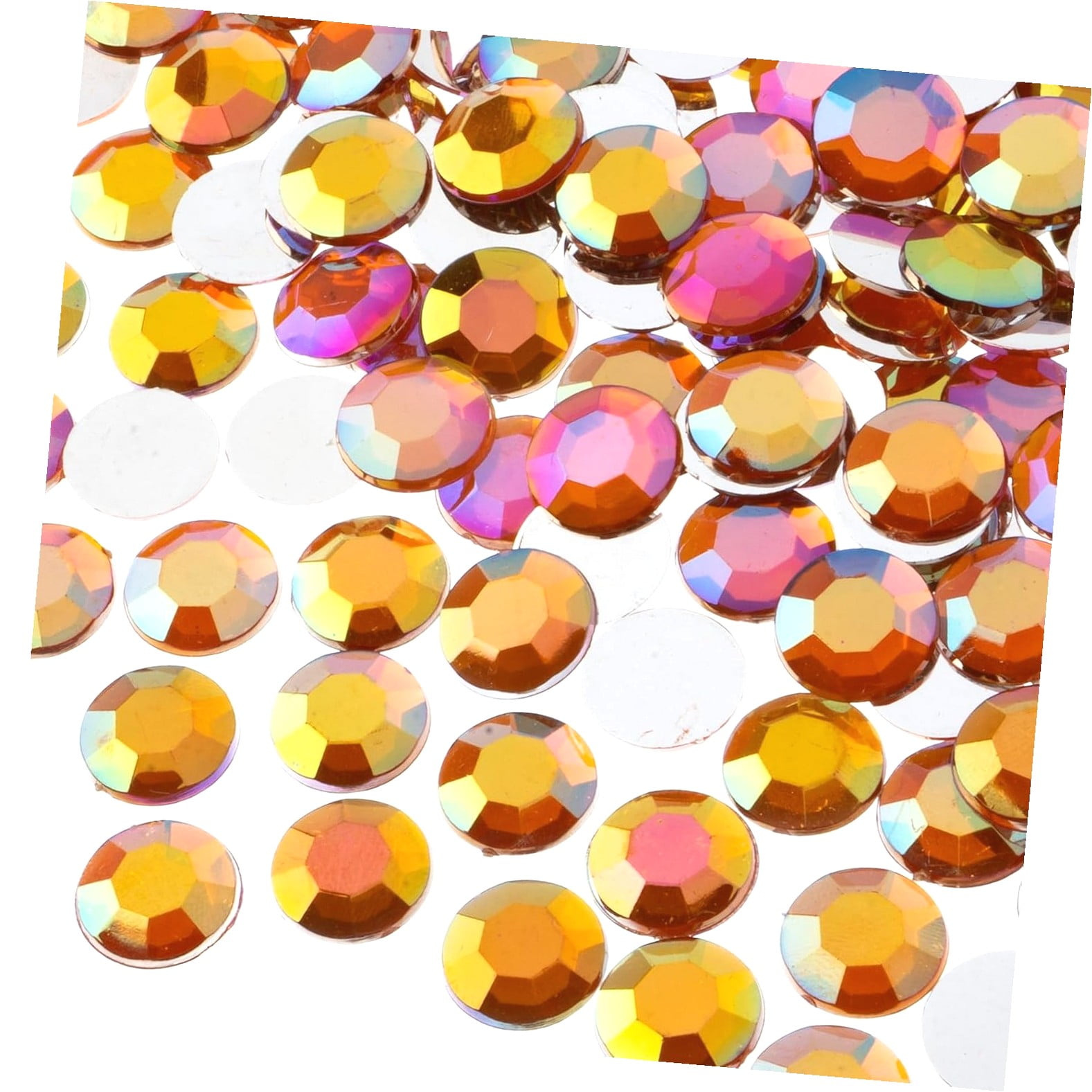 Highcool 400 Pieces 12mm (SS50), Orange AB, Acrylic Round Flat Back ...