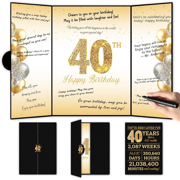 Highcool 40th Birthday Party Decorations, Happy 40th Birthday Guest ...