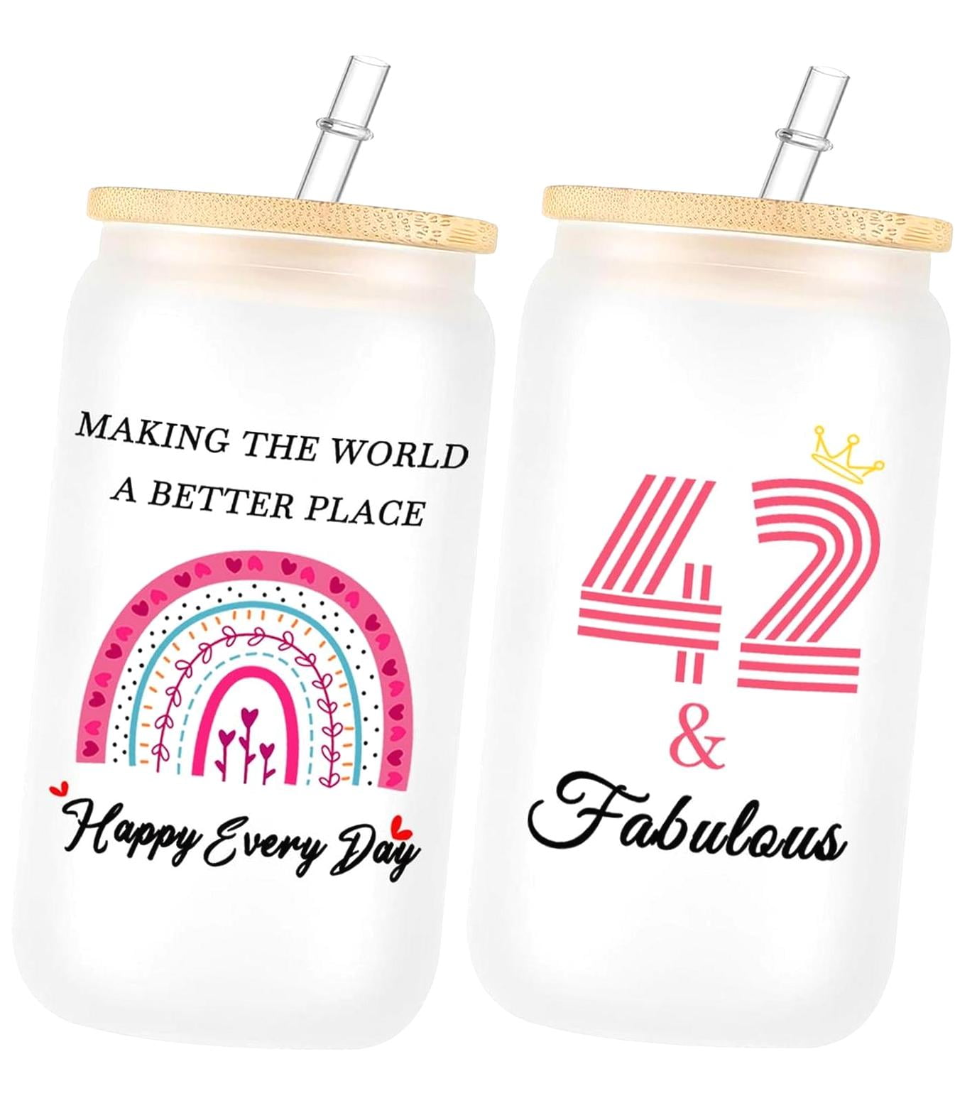 Highcool 42nd Birthday Glass for Women, 1982 42nd Birthday Decorations ...