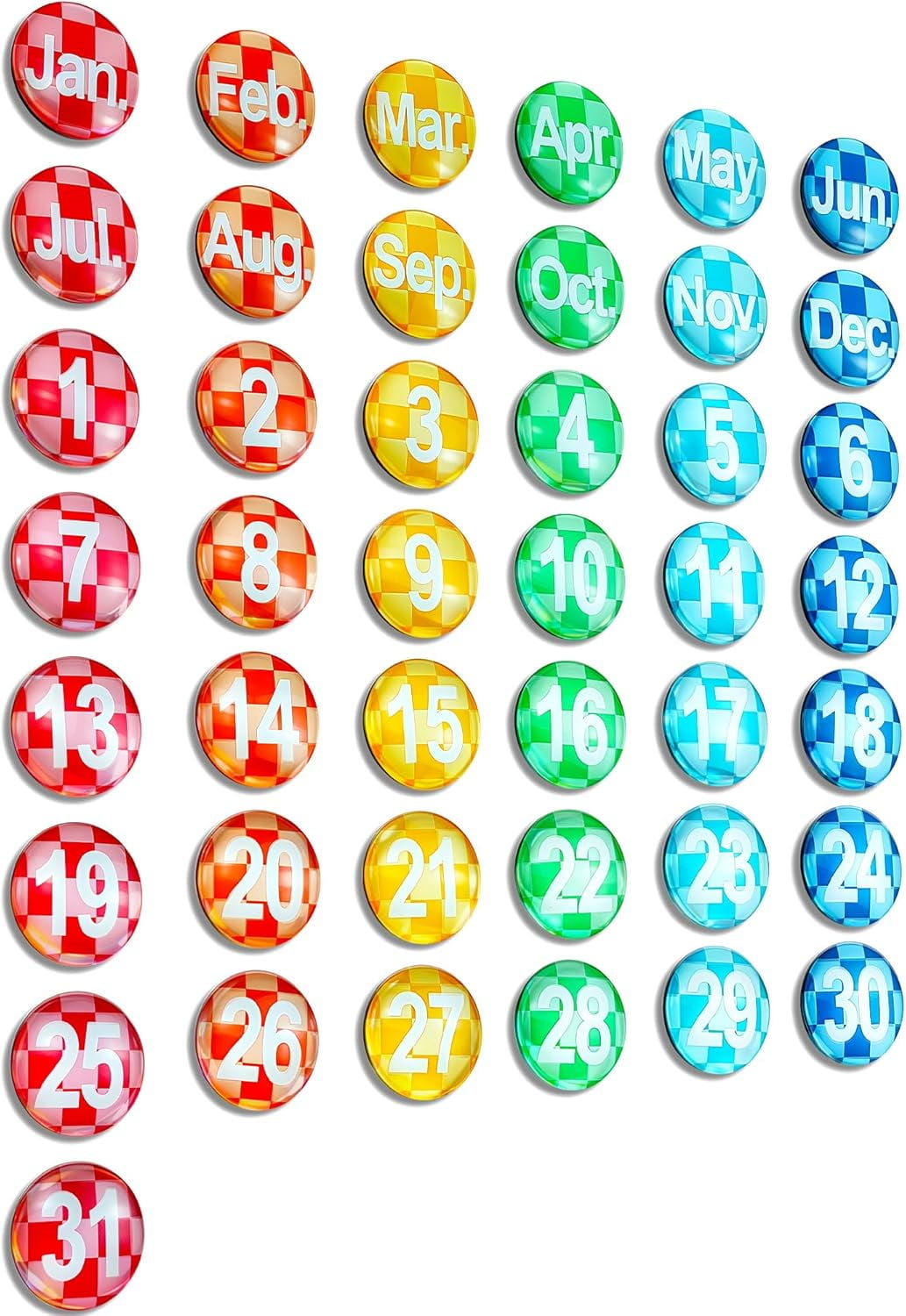 Highcool 43 Large Calendar Numbers and Months for Whiteboard Colored ...