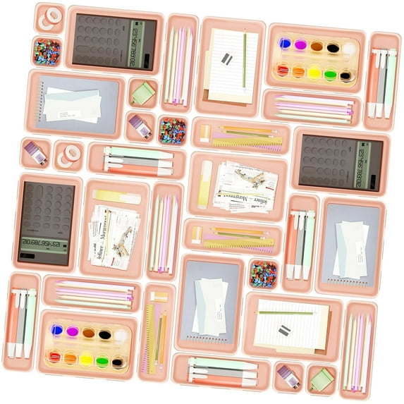 Highcool 45 Pack Plastic Drawer Organizer Trays 3-Size Storage for ...