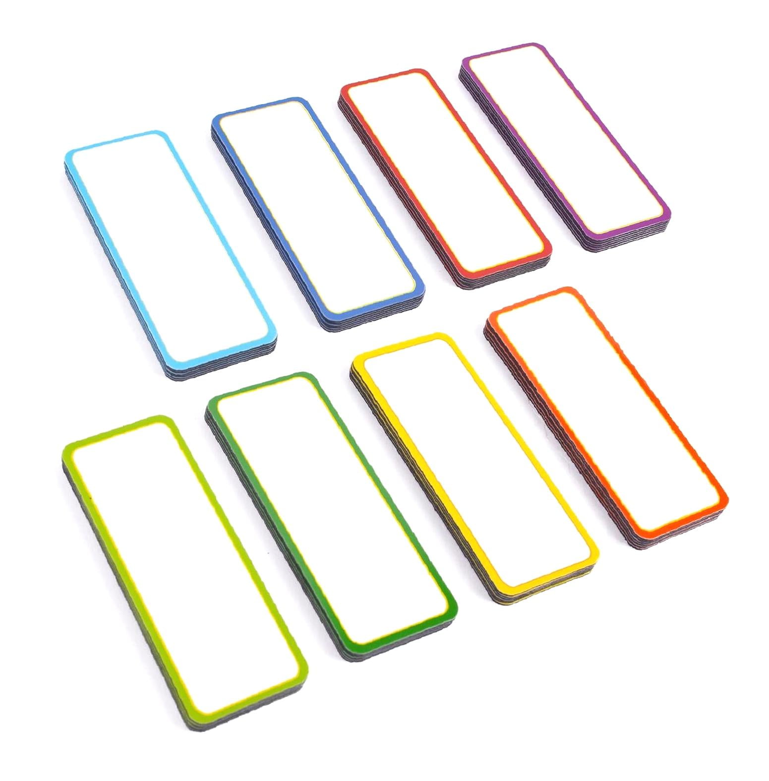 Highcool 48-Piece Set (3.2 x 1.2") - Color-Bordered Magnetic Tags ...