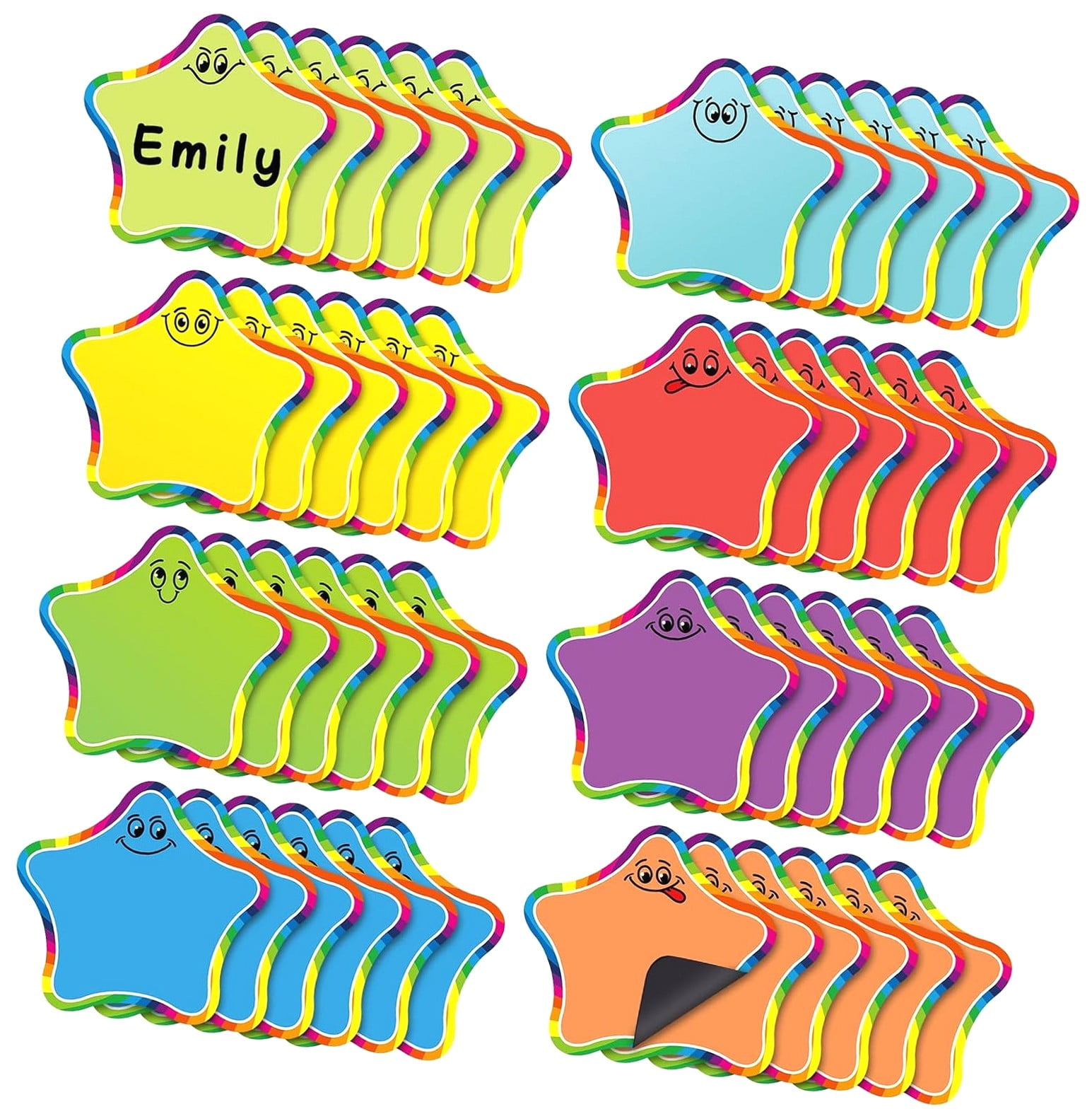 Highcool 48 Pieces Labels Name Tags Plates Star Shaped Writable Tag ...