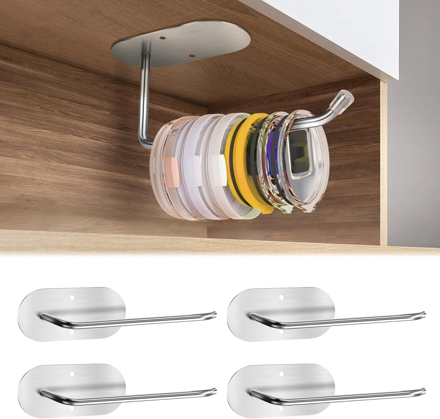 Highcool 4PCS Tumbler Lid Organizer for Cup 30 40 oz, Space Saving Cup ...