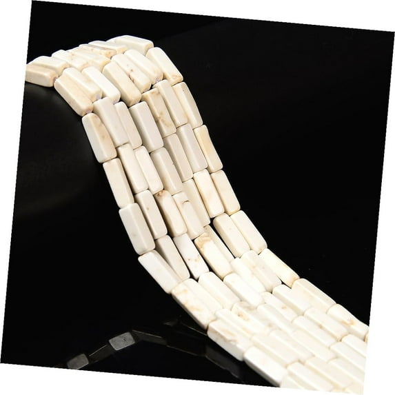 Highcool 4x14mm White Howlite Stone Bead Rectangular Column Tube Beads ...