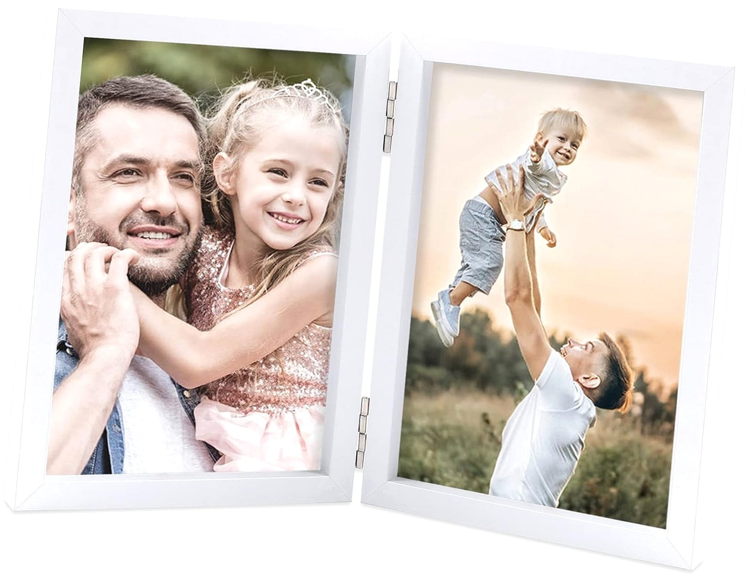 Highcool 4x6 Double Picture Hinged MDF Wood with Real Stand Vertical ...