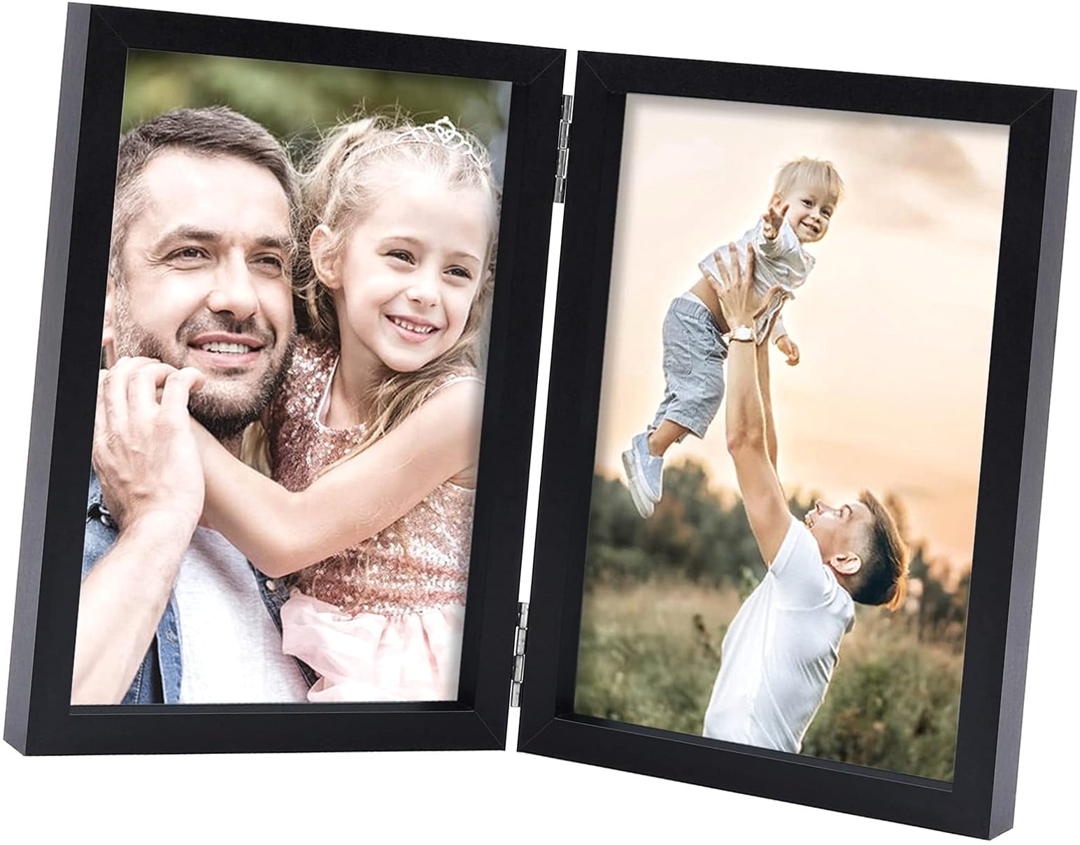 Highcool 4x6 Double Picture Hinged MDF Wood with Real Stand Vertical ...