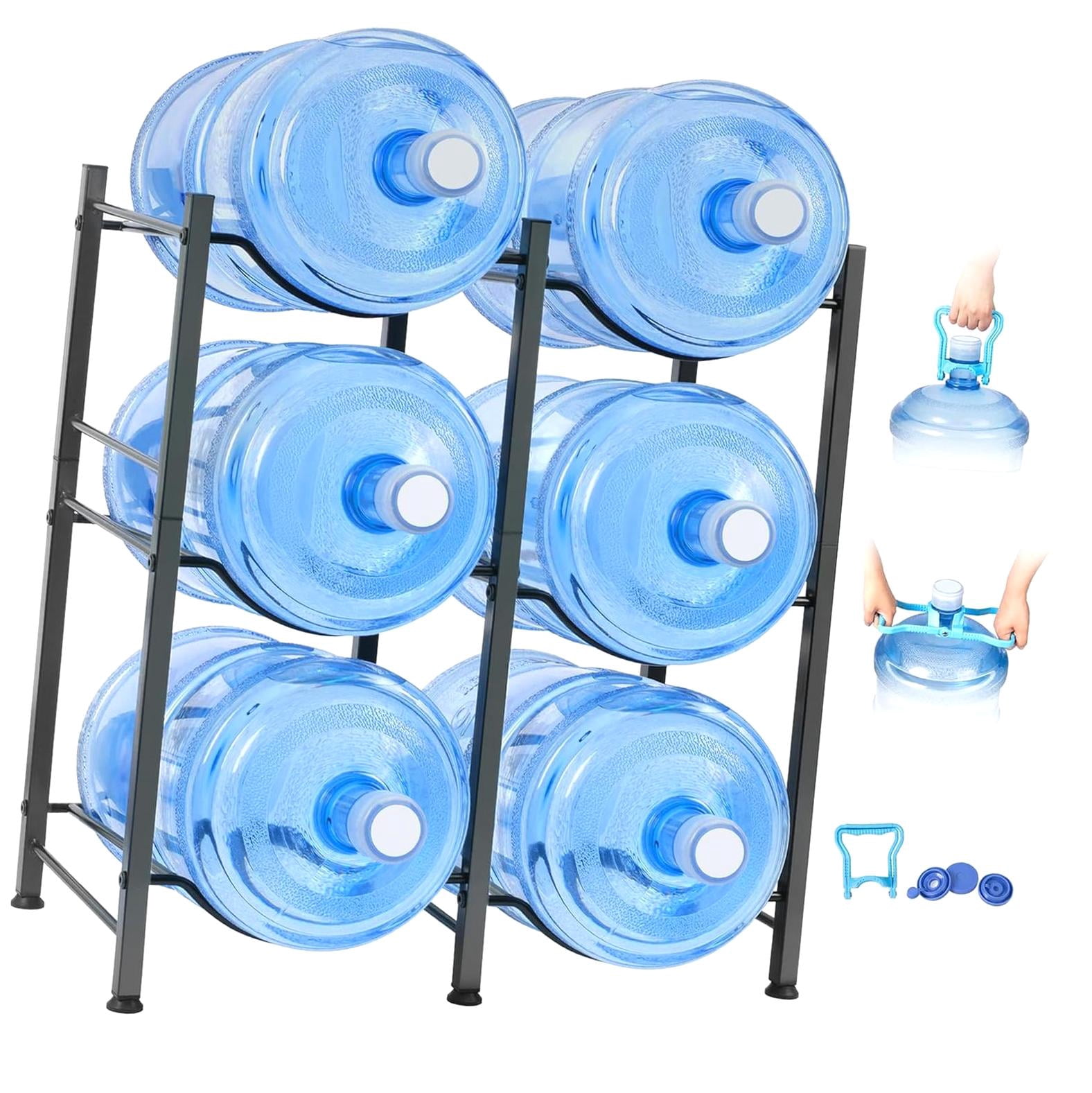 Highcool 5 Gallon Water Jug Holder - 3 Tier Ra, Heavy Duty Stand for 6 ...