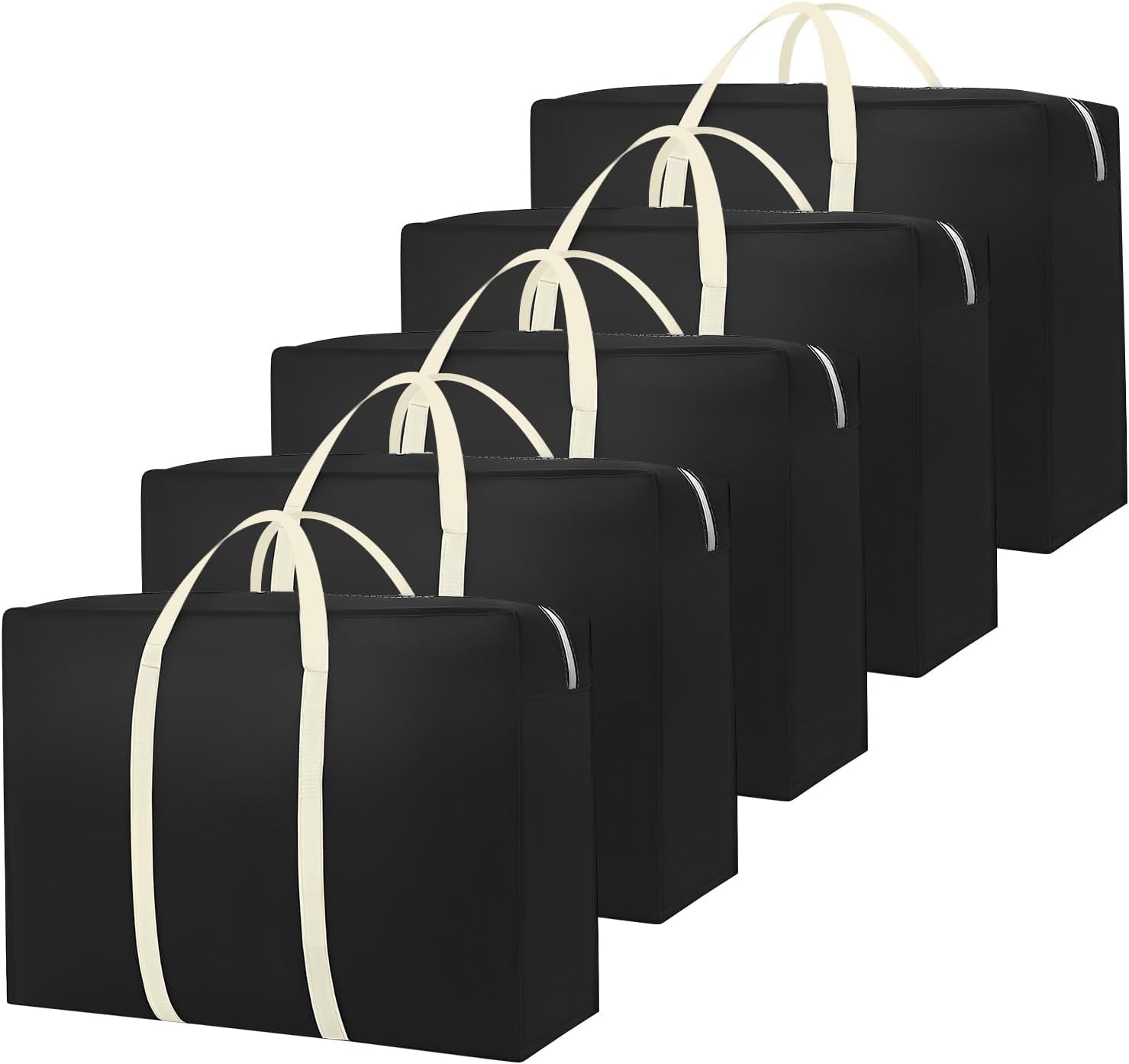 Highcool 5 Pack Extra Large Bags with Zippers, 110L Storage Bags, Packing Bags for Saving Fold ...