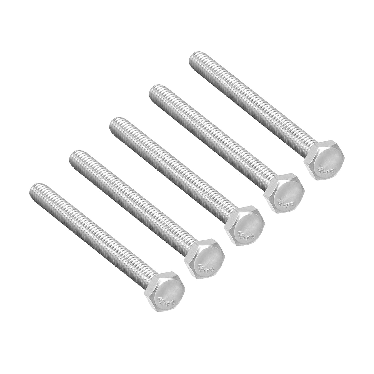 Highcool 5 Pcs M6 M6-1 70mm UNC Screw Bolts (304) Steel Fully Threaded ...
