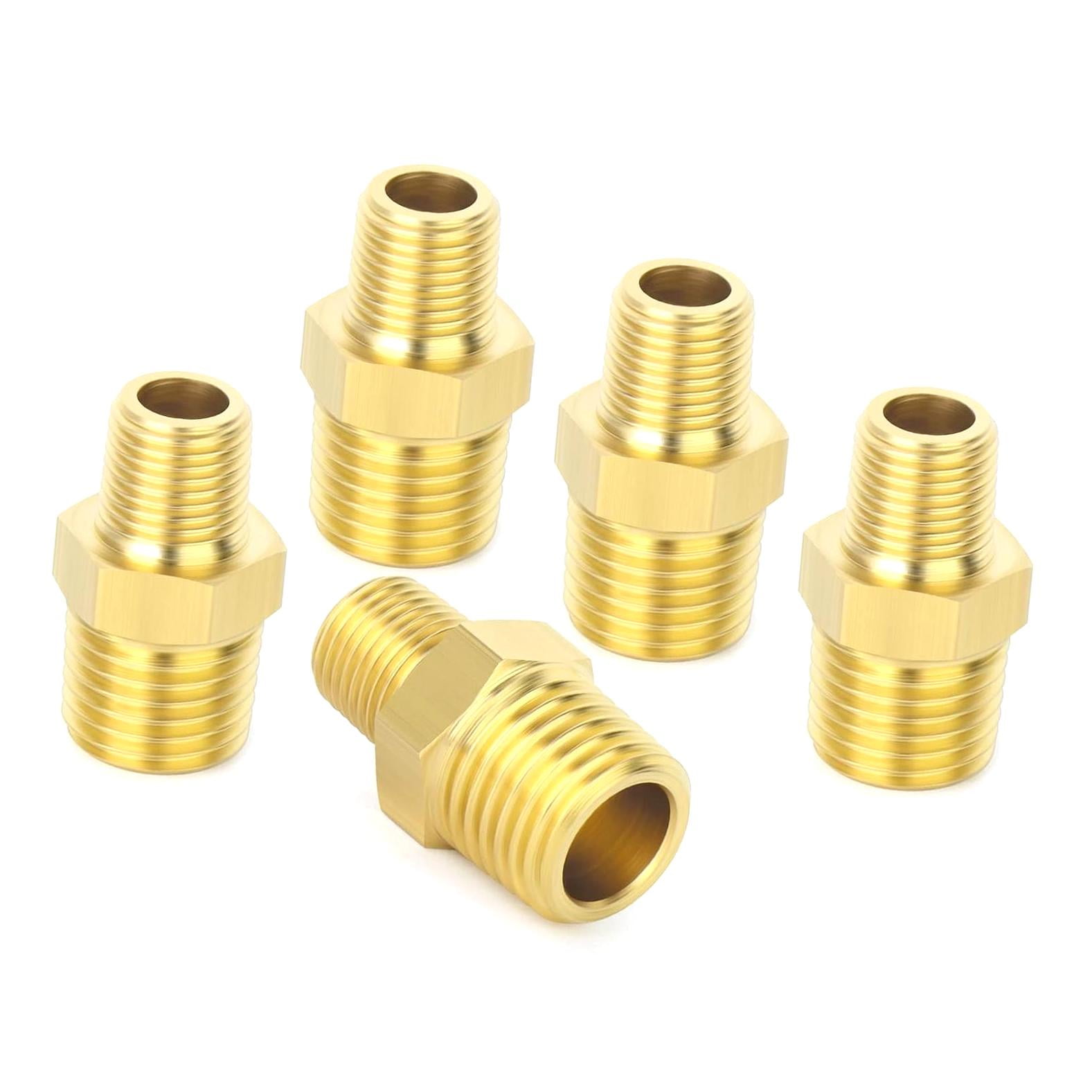 Highcool 5-Piece Pipe Fitting Set, Reducer Connector, Hexagonal Nipple ...