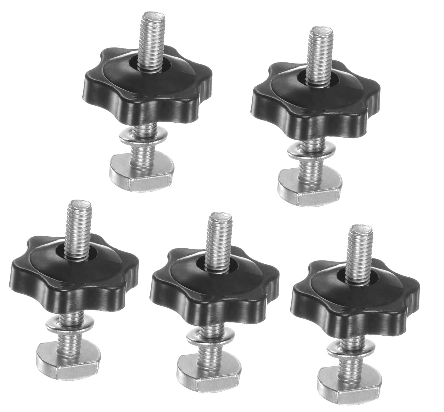 Highcool 5-Piece T Track Bolt Knob Set M6 x 40mm Threaded Bolts with M6 ...