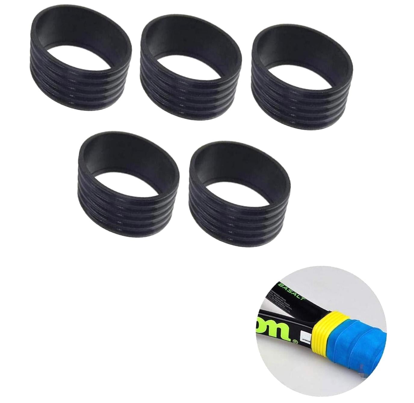 Highcool 5-Piece Tennis Racket Handle Rubber Stretchy Overgrips, Racket ...