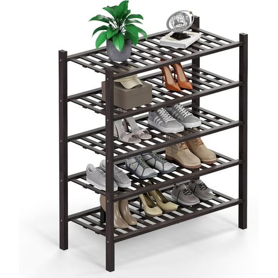 Highcool 5-Tier Shoe Rack Storage Organizer, Versatile Freestanding ...