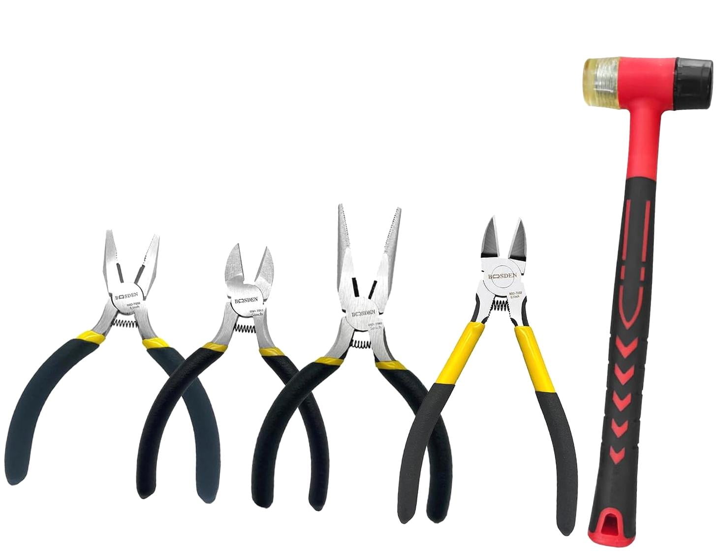 Highcool 5-Tool Pliers Assortment Featuring a 25mm Rubber Mallet, 5 ...