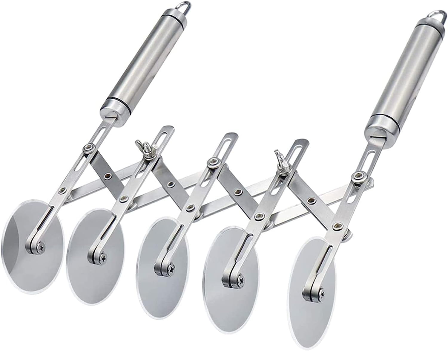 Highcool 5 Wheel Pastry Cutter Stainl Piz Sler Multi-Round Dough Cutter ...