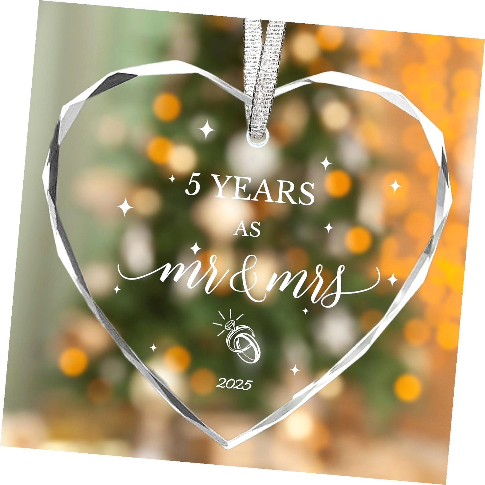 Highcool 5 Year Anniversary Ornament for 5th Wedding Anniversary, 5th ...