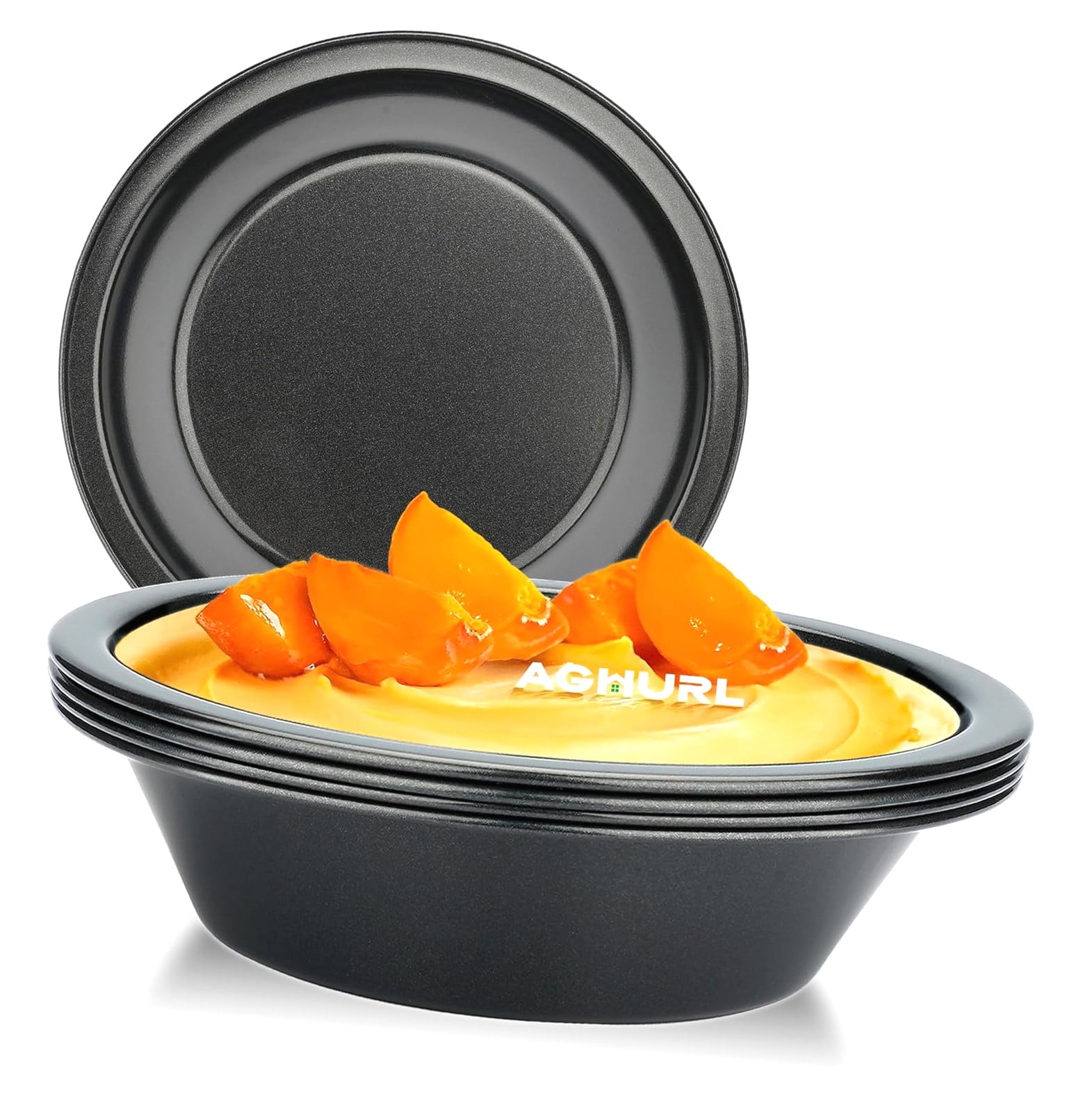 Highcool 5 inch Pie Pan, 5 Pack Nonstick Small Round Cake Bread and Meat Pie Tins for Oven and ...