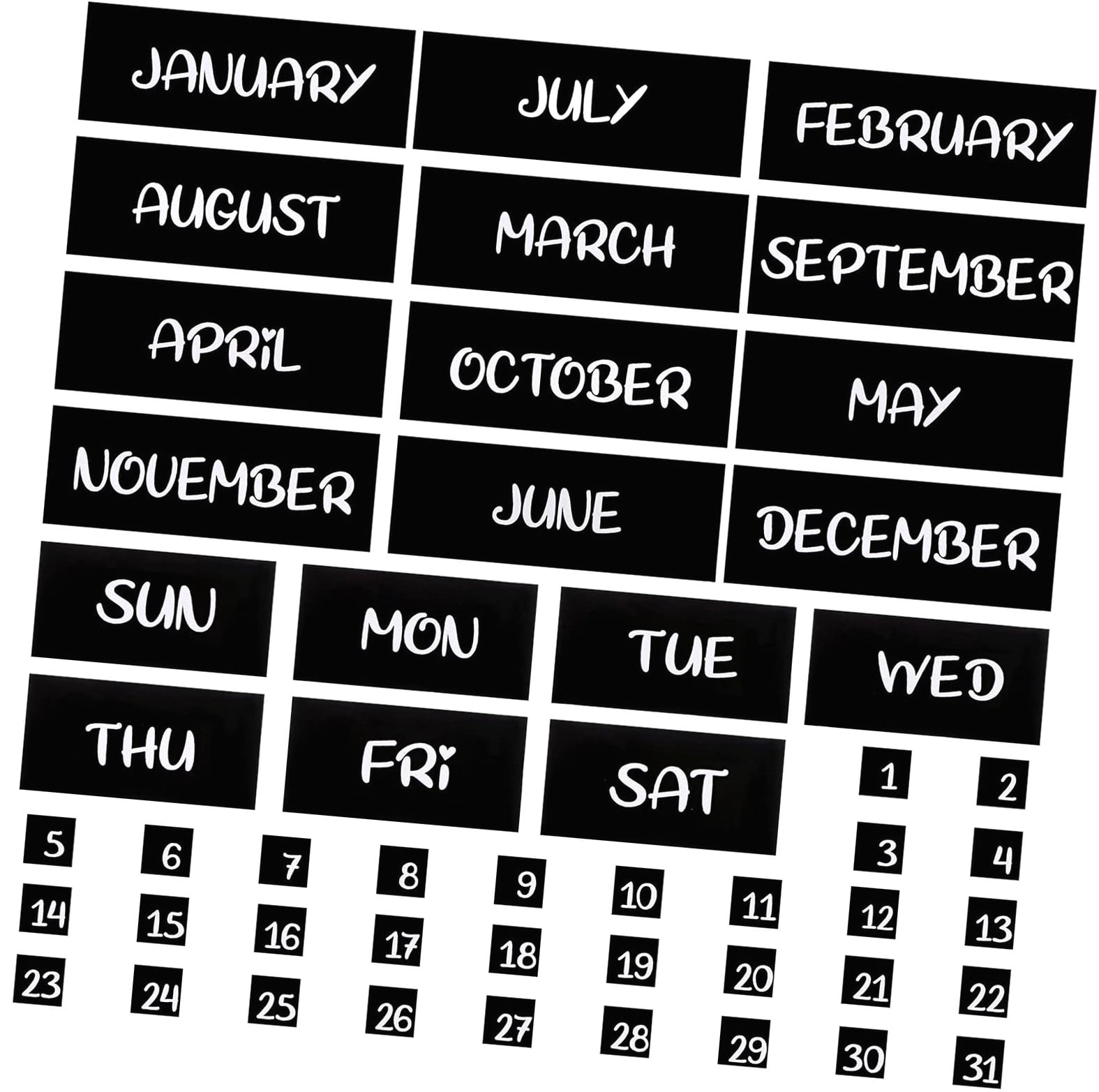 Highcool 50 Days of The Week and Months Fridge Calendar Calendar ...