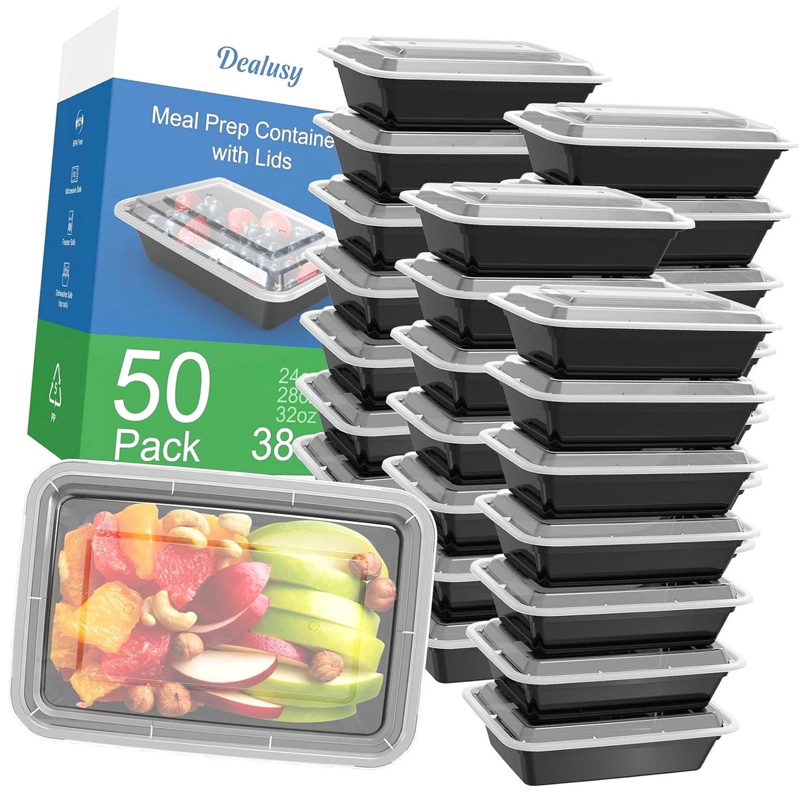 Highcool 50 Pack (100-Piece) 38 oz Meal Prep Containers with , Sturdy ...