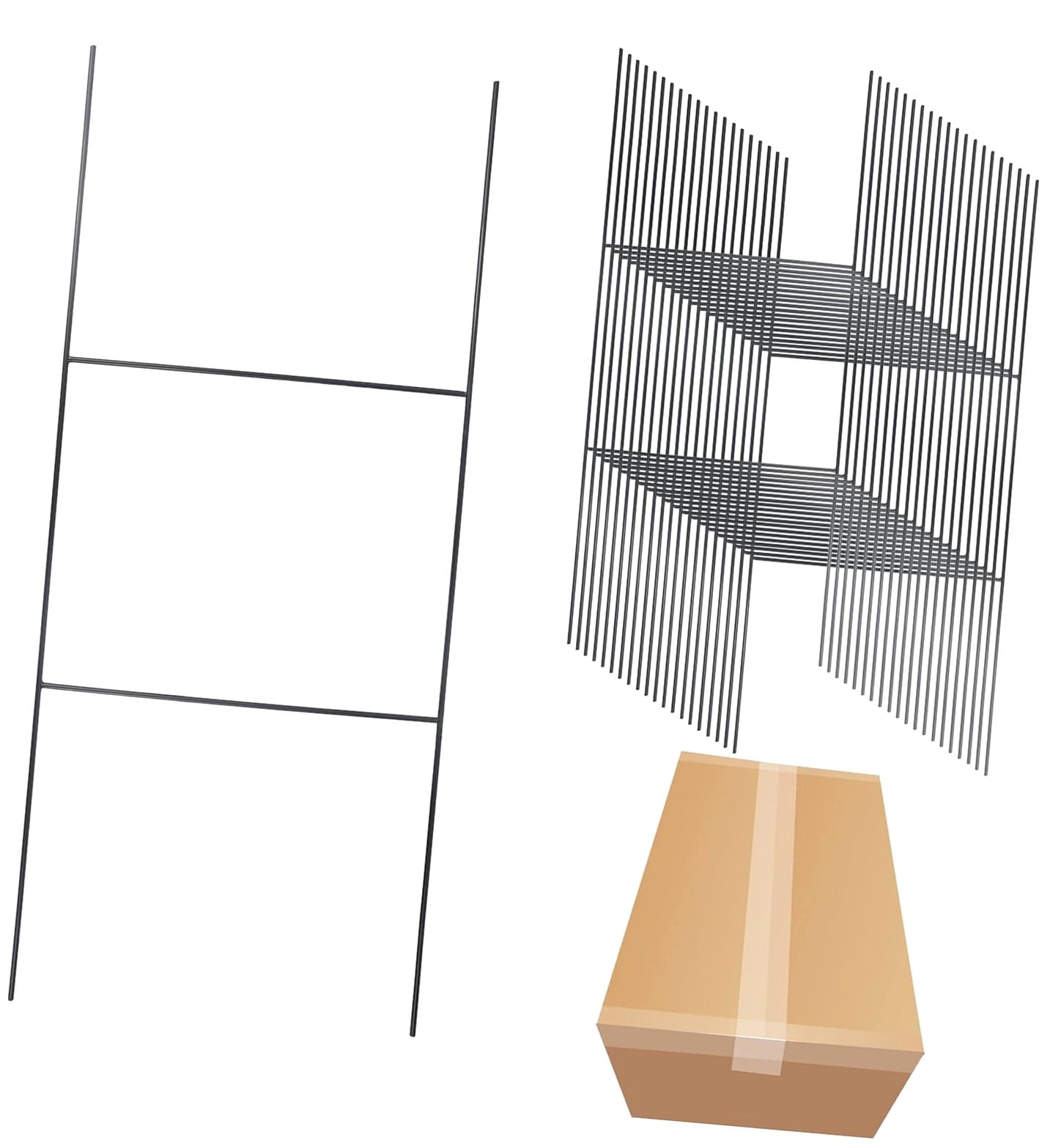 Highcool 50 Pack 30" Metal Yard Sign Stakes Frame Wire Sign Holders for ...