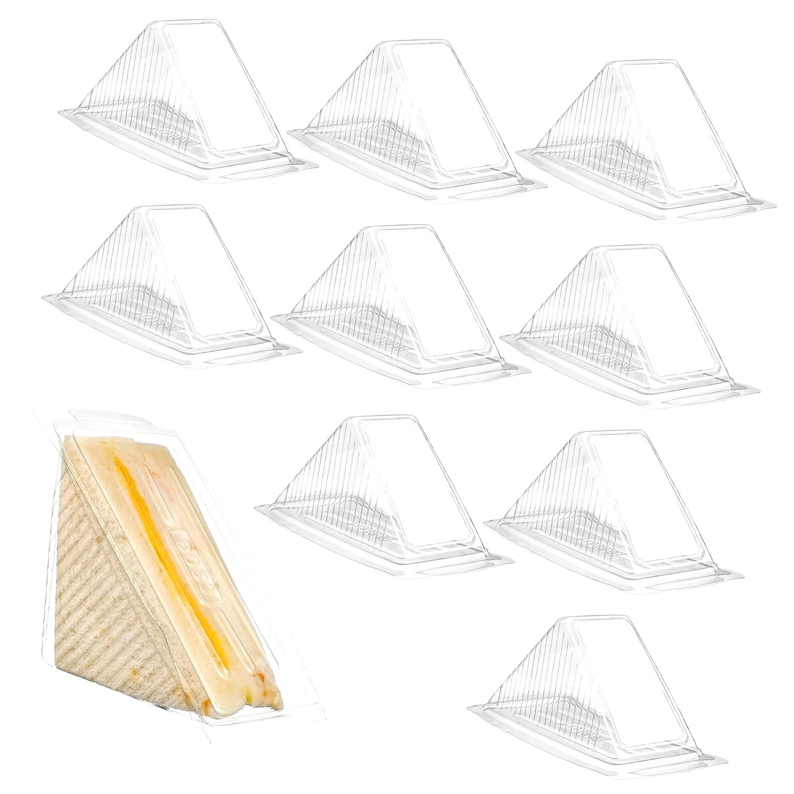 Highcool 50 Pack Clear Plastic Clamshell Food Containers, Triangle ...