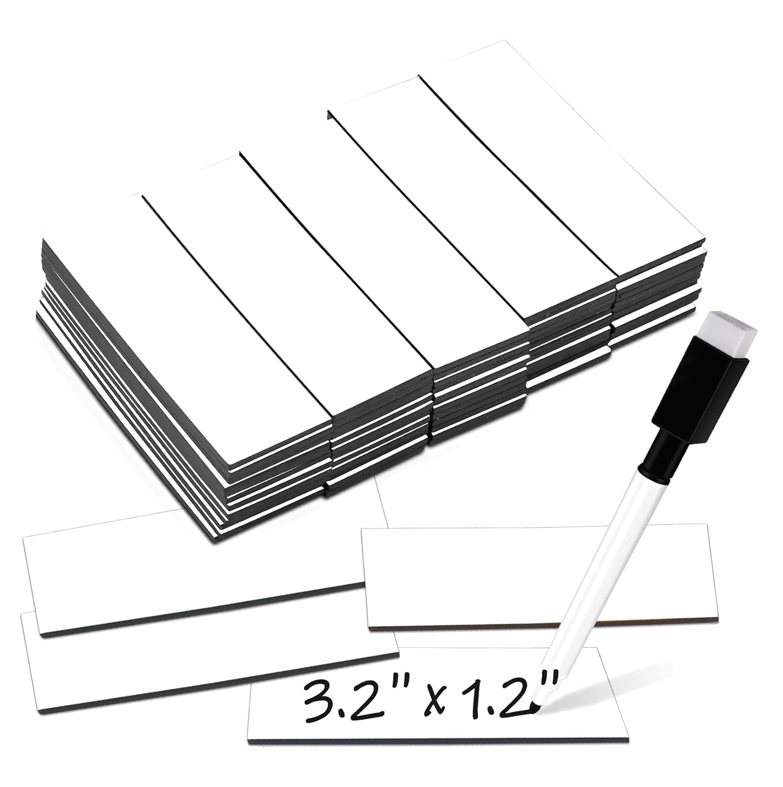 Highcool 50-Pack White Writable Labels, Blank Erasable Name Tags for ...