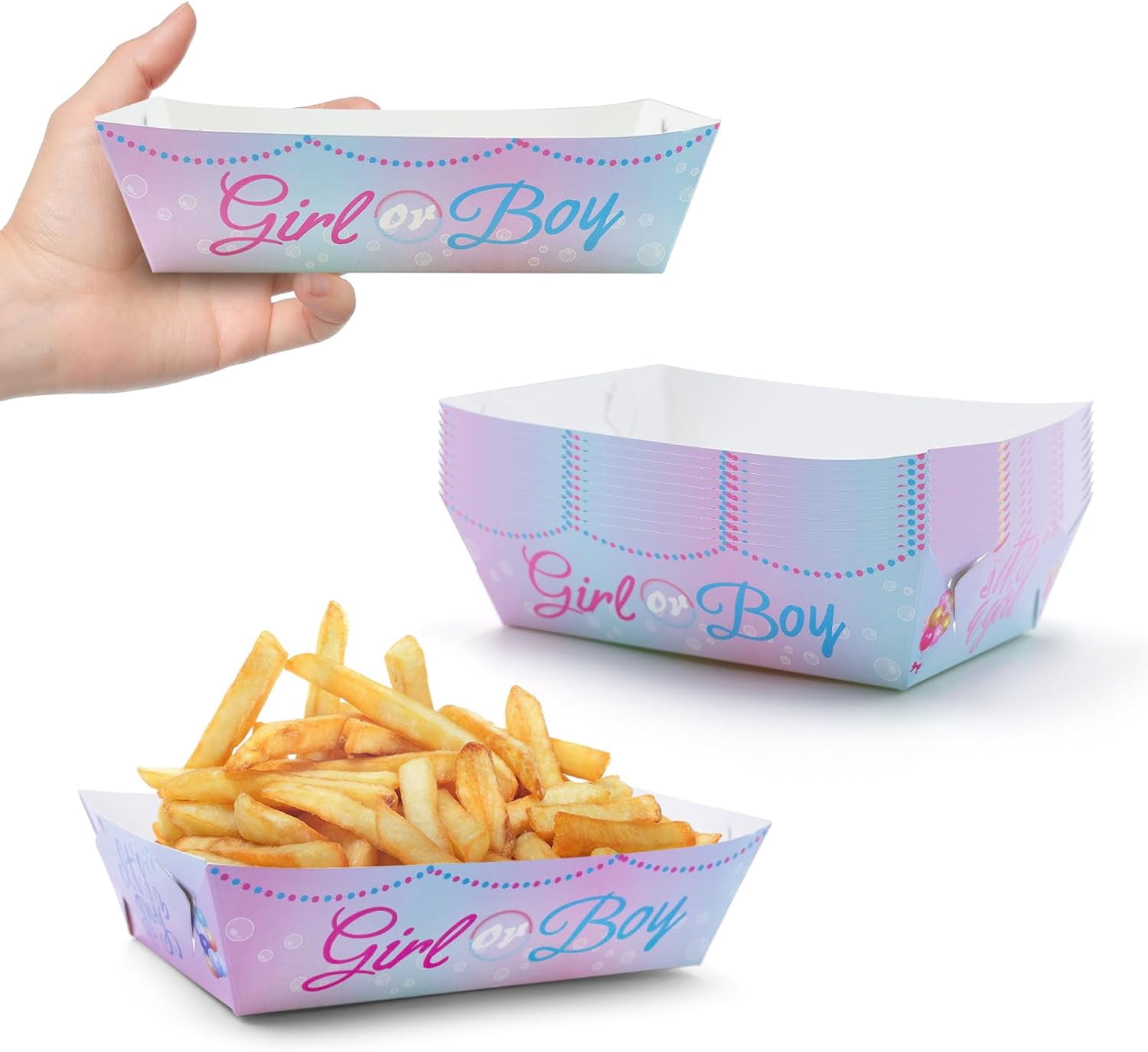 Highcool 50 Pas Gender Ral Per Food Trays Gender Ral Birthday Party ...