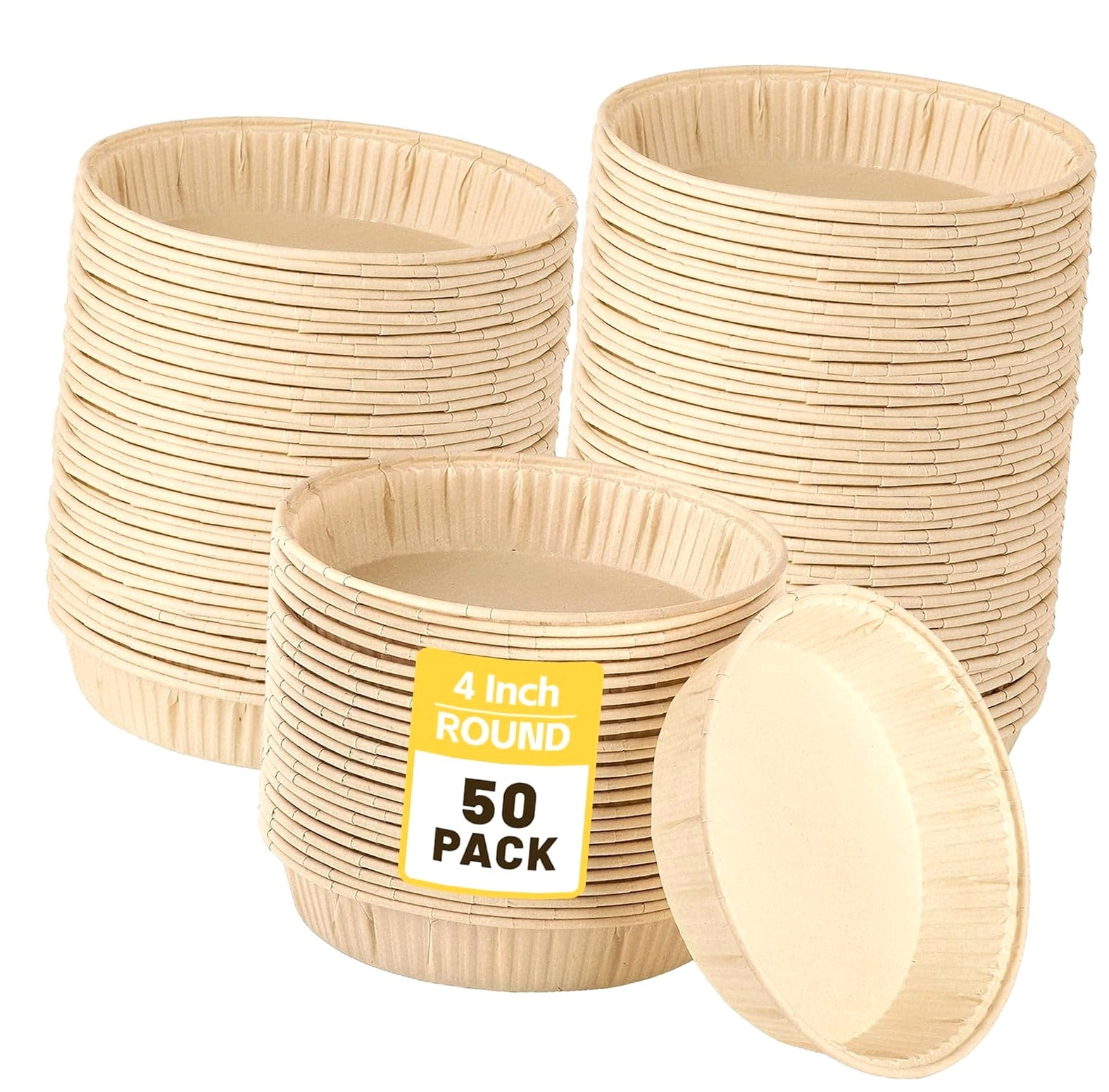 Highcool 50 Pieces Baking Pans, 4 Inch Paper Pie Containers for Pies ...
