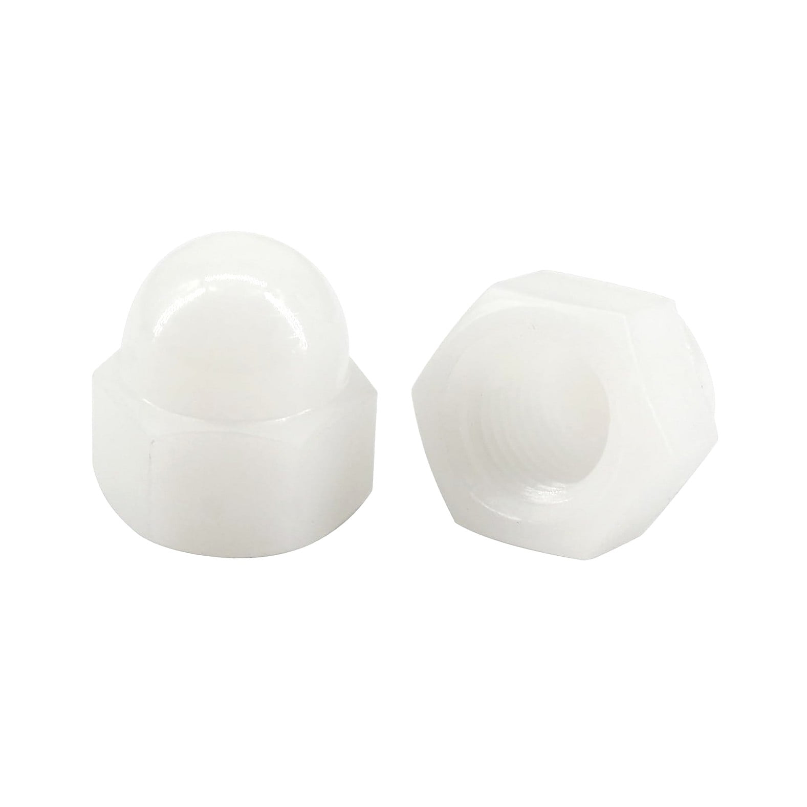 Highcool (50 Pieces) M6 White Nylon Acorn Nuts Plastic Threaded Dome ...