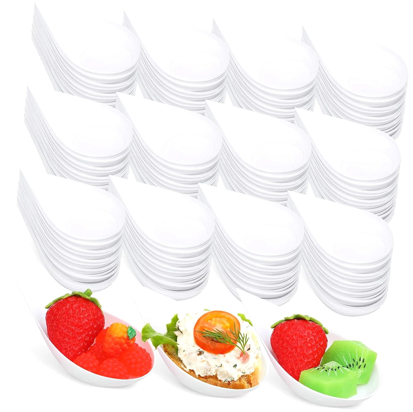 Highcool 500 Pcs 4 Inch Appetizer Spoons Tear Drop Mini Appetizer ...