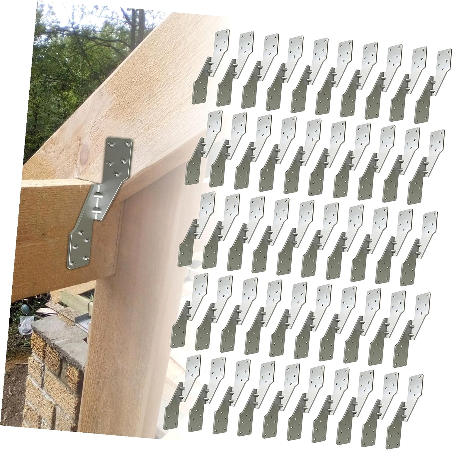 Highcool 50Pcs Hurricane Straps Tie Brackets, H2.5A Right Tie 18-Gauge ...