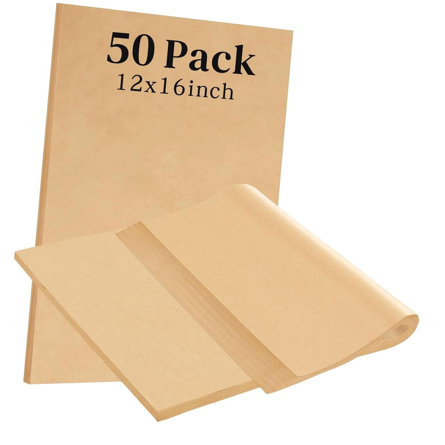 Highcool 50Pcs Unbleached Parchment Paper Sheets for Baking, 12 x 16 ...