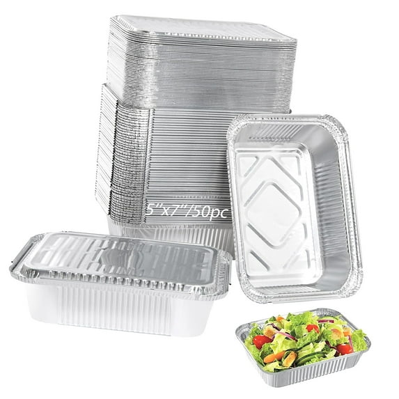 Highcool 50pc Aluminum Pans With , 7x5 Combo Set, Baking and Cake Pan. (50 Pack) - Walmart.com