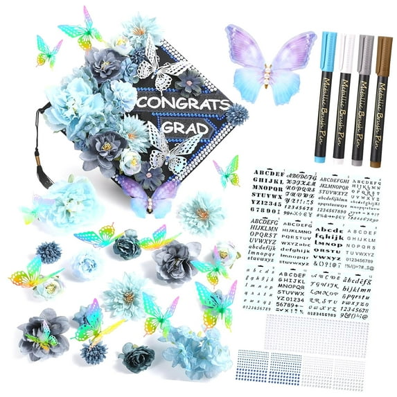 Highcool 51 Pcs Graduation Decorations Kit Grad Faux Letter and Number ...