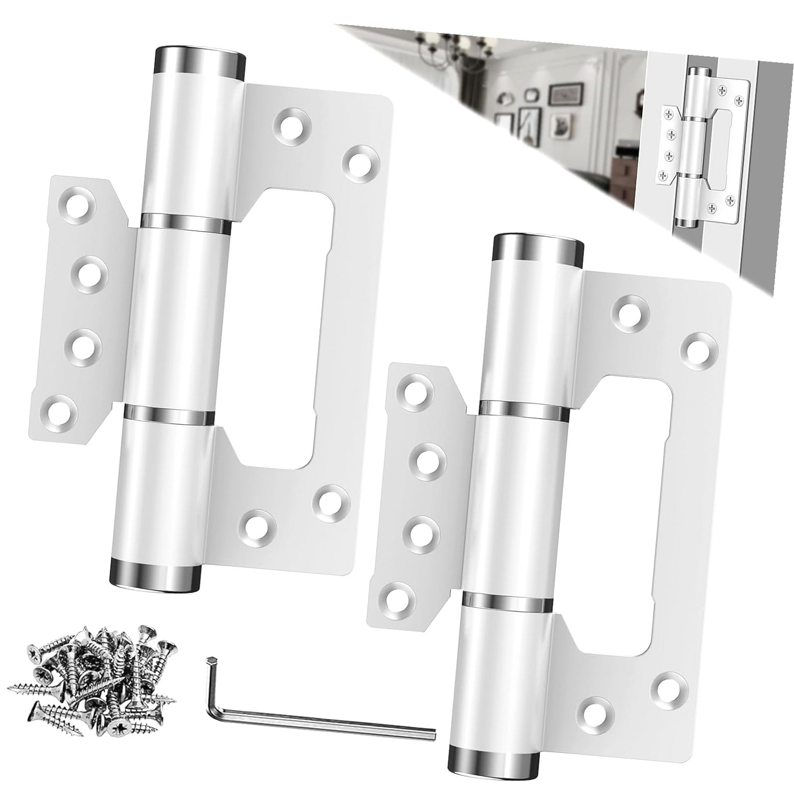 Highcool 5IN Non-Mortise Automatic Door Hinge, 175° One-Way Internal ...