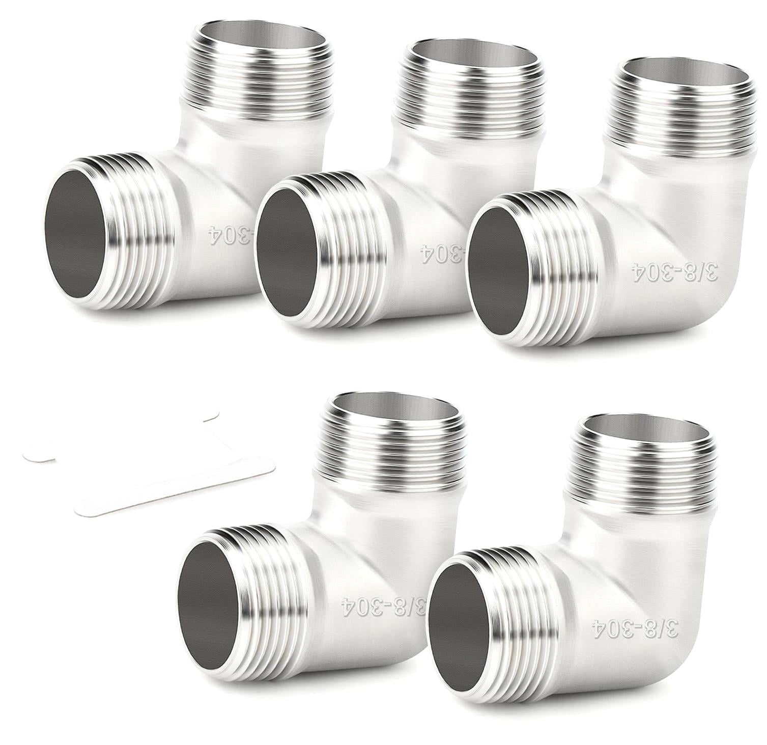 Highcool 5PCS 304 Steel 90 Degree elbow, featuring 3/8" NPT Male × 3/8 ...