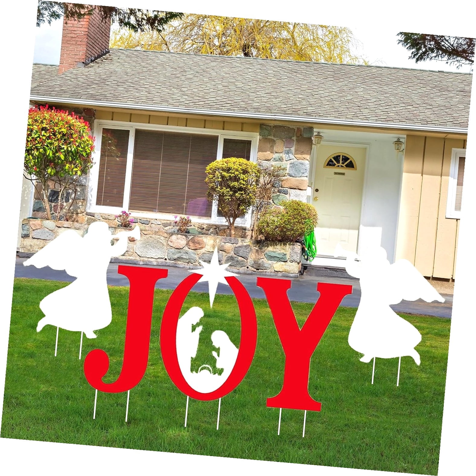 Highcool 5Pc Christmas Joy Yard Signs Large Joy Nativity Yard Sign with ...