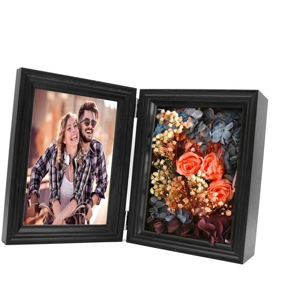 Highcool 5x7 Double Hinged Picture Frame, Shadow Box Display Case for ...