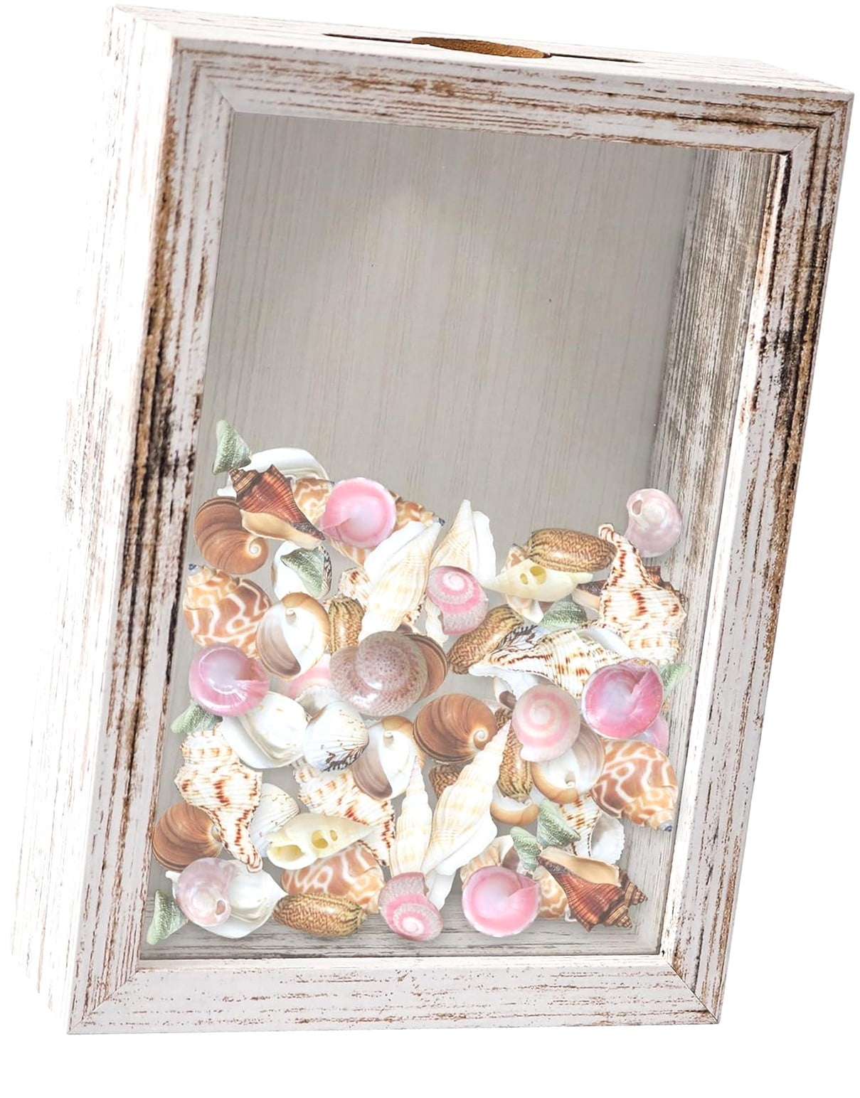 Highcool 5x7 Top Loading Shadow Box Frame with Mat, Wood Display Case ...