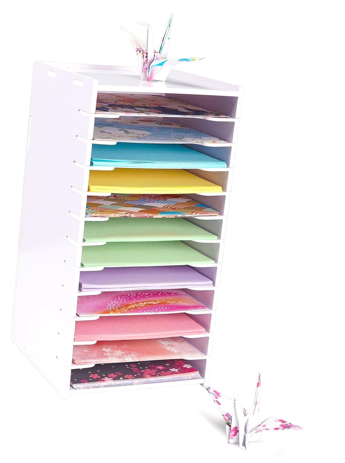 Highcool 6" 6" Paper Organizer, 12-Tier Folding Paper Holder, Desktop ...