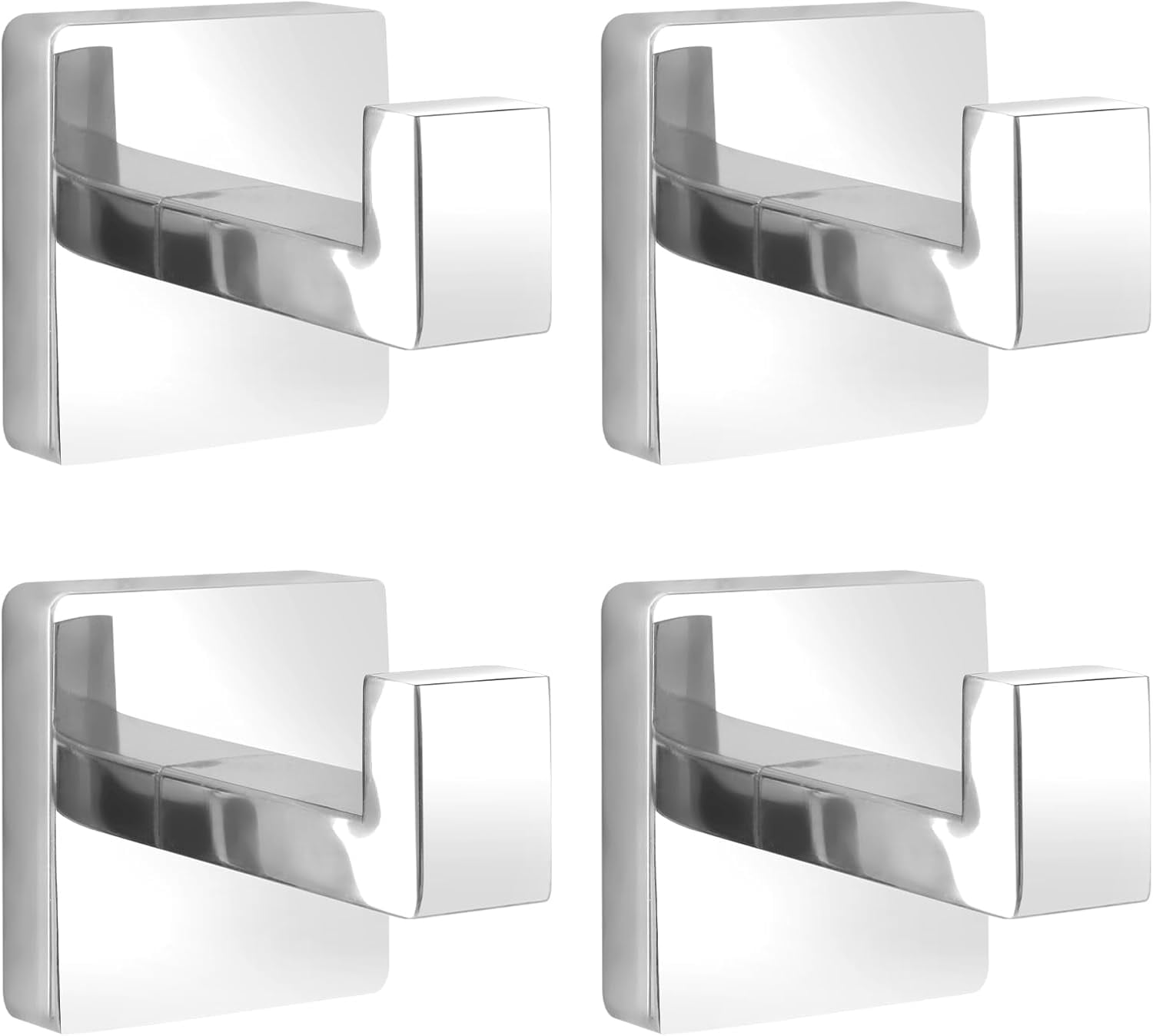 Highcool 6 Pack Chrome Polished Stainless Steel Heavy Duty Wall Mounted ...