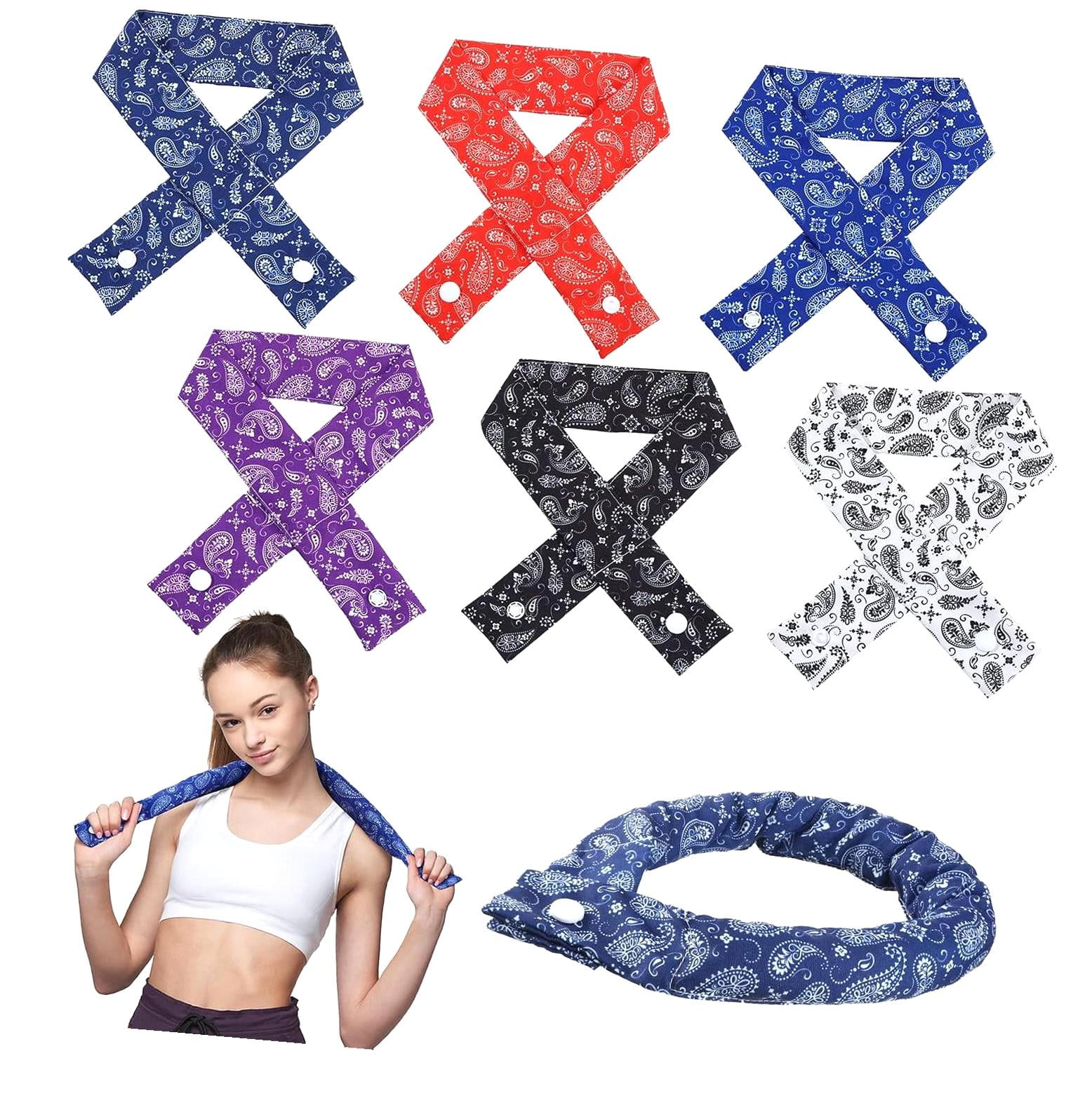Highcool 6-Piece Cooling Bandana Set with Button Neck Cooler, Ice Scarf ...
