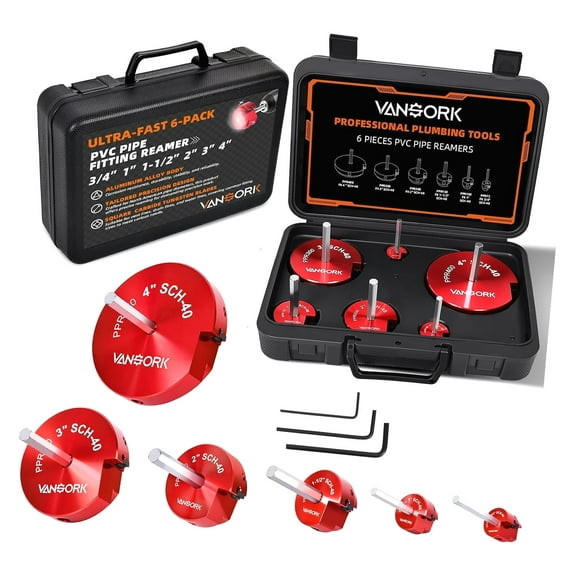 Highcool 6 Pieces Pipe Reamer Kit, Plastic Pipe Reamer with 3/4", 1", 1 ...