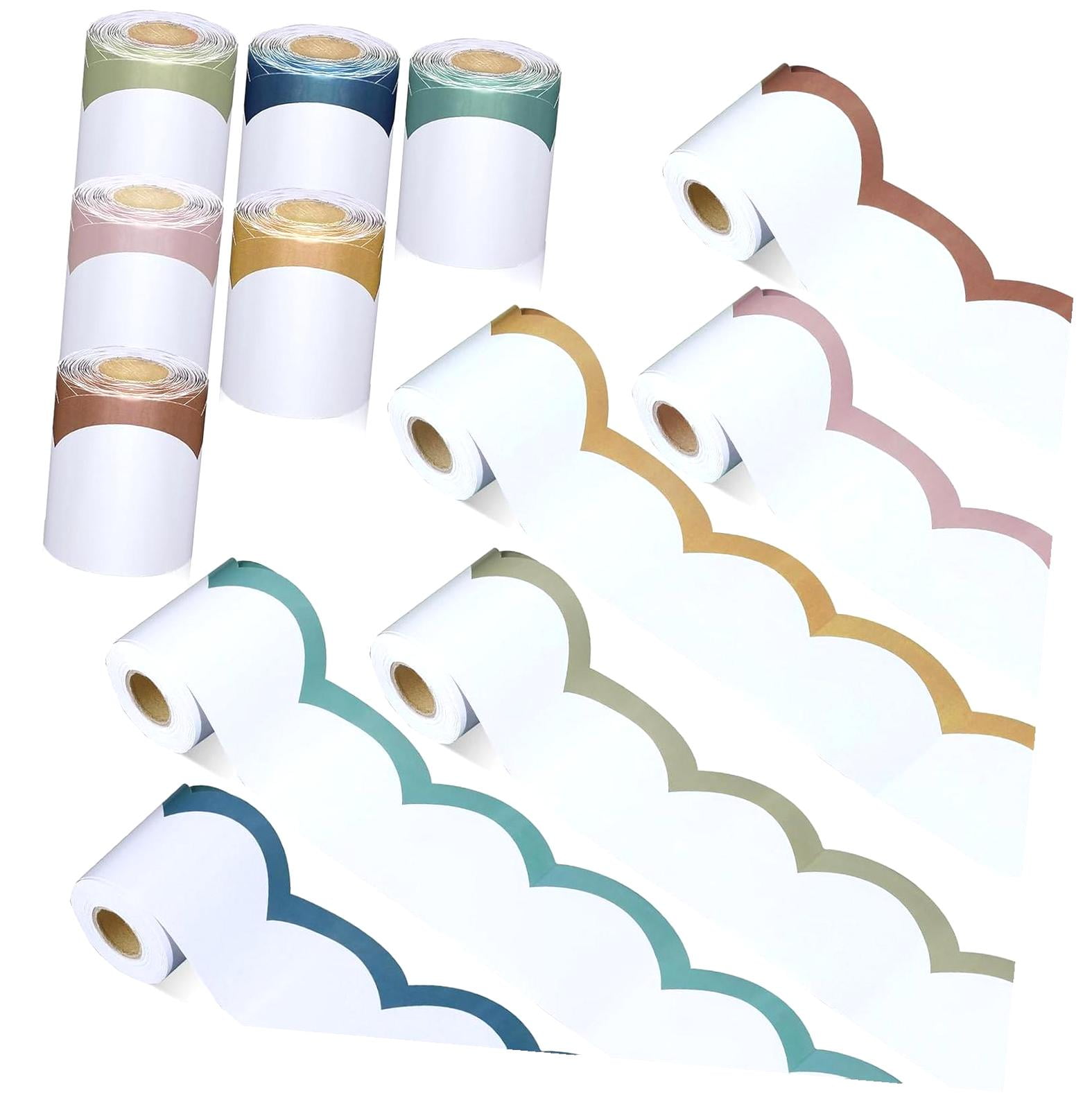 Highcool 6-Roll Classroom Bulletin Board Border Set, Scalloped Edges ...